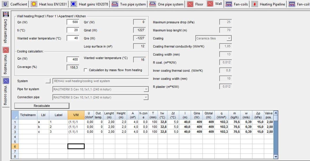 Wall heating / cooling - IntegraCAD